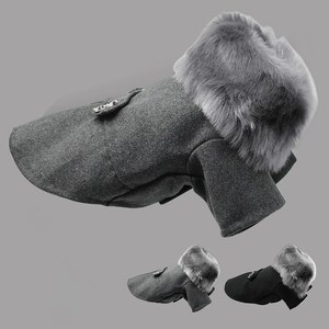 Winter Dog Woolen Clothes With Fur Collar , Warm Coat for Small&medium ...