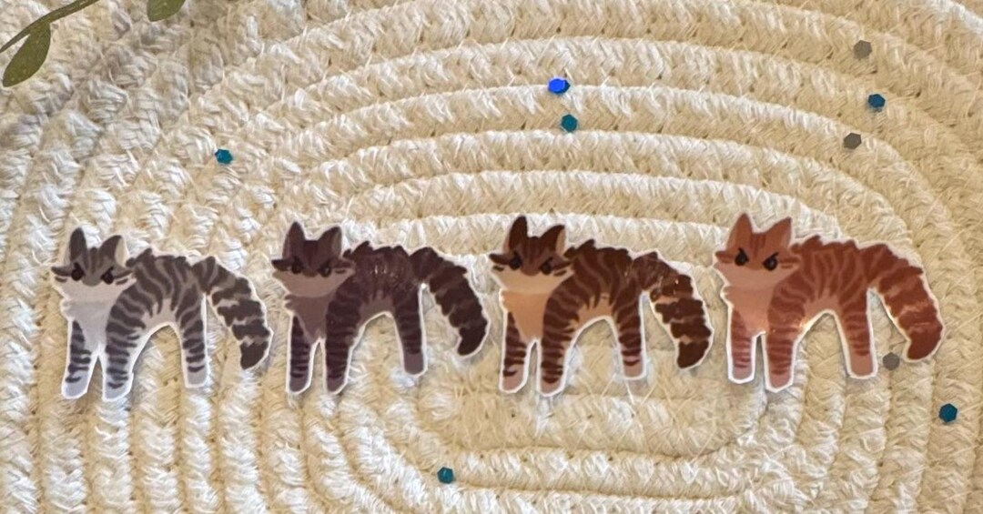 Mini Tabby Cat Stickers (4 Pack!) - Etsy
