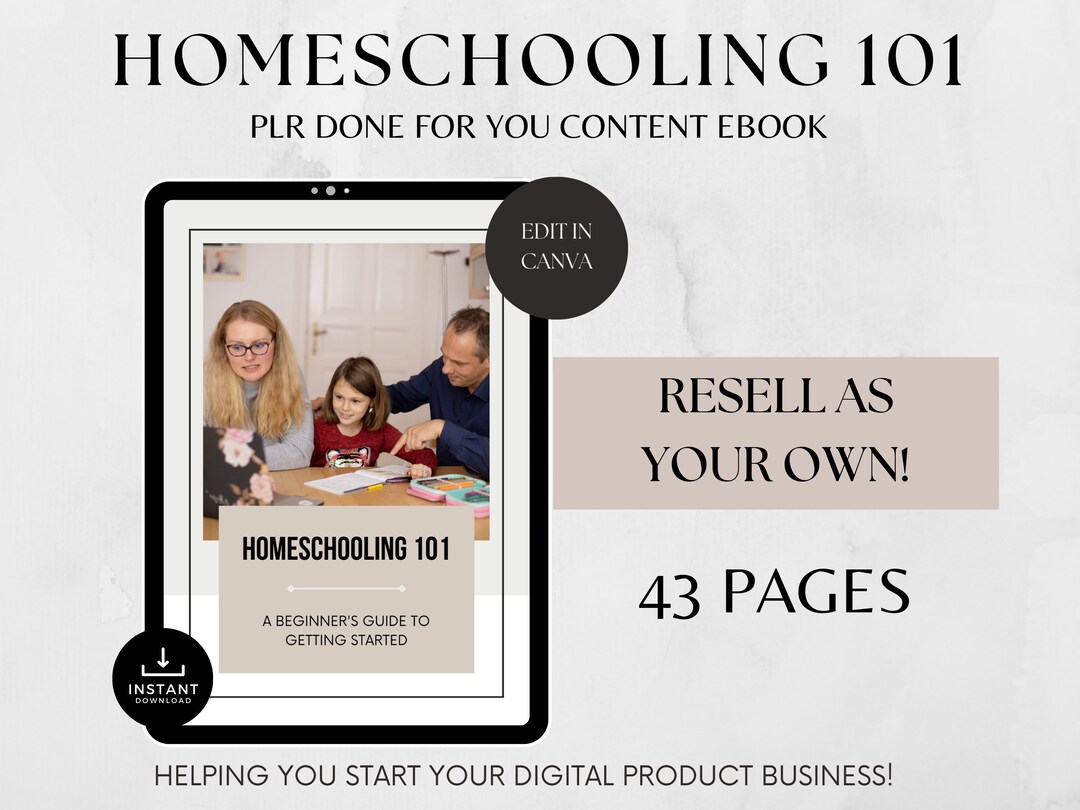 Homeschooling 101 Beginners Guide Ebook: PLR Canva Template (digital ...