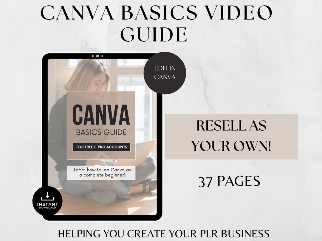 Canva Basics Video Guide: PLR Resell Rights, Canva Tips (digital ...