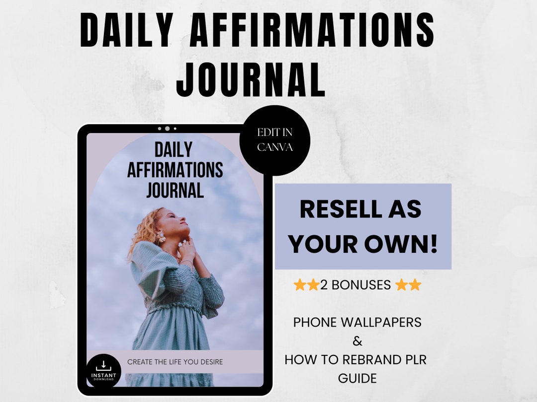 Daily Affirmations Journal: Morning & Evening, Phone Wallpapers (PLR ...