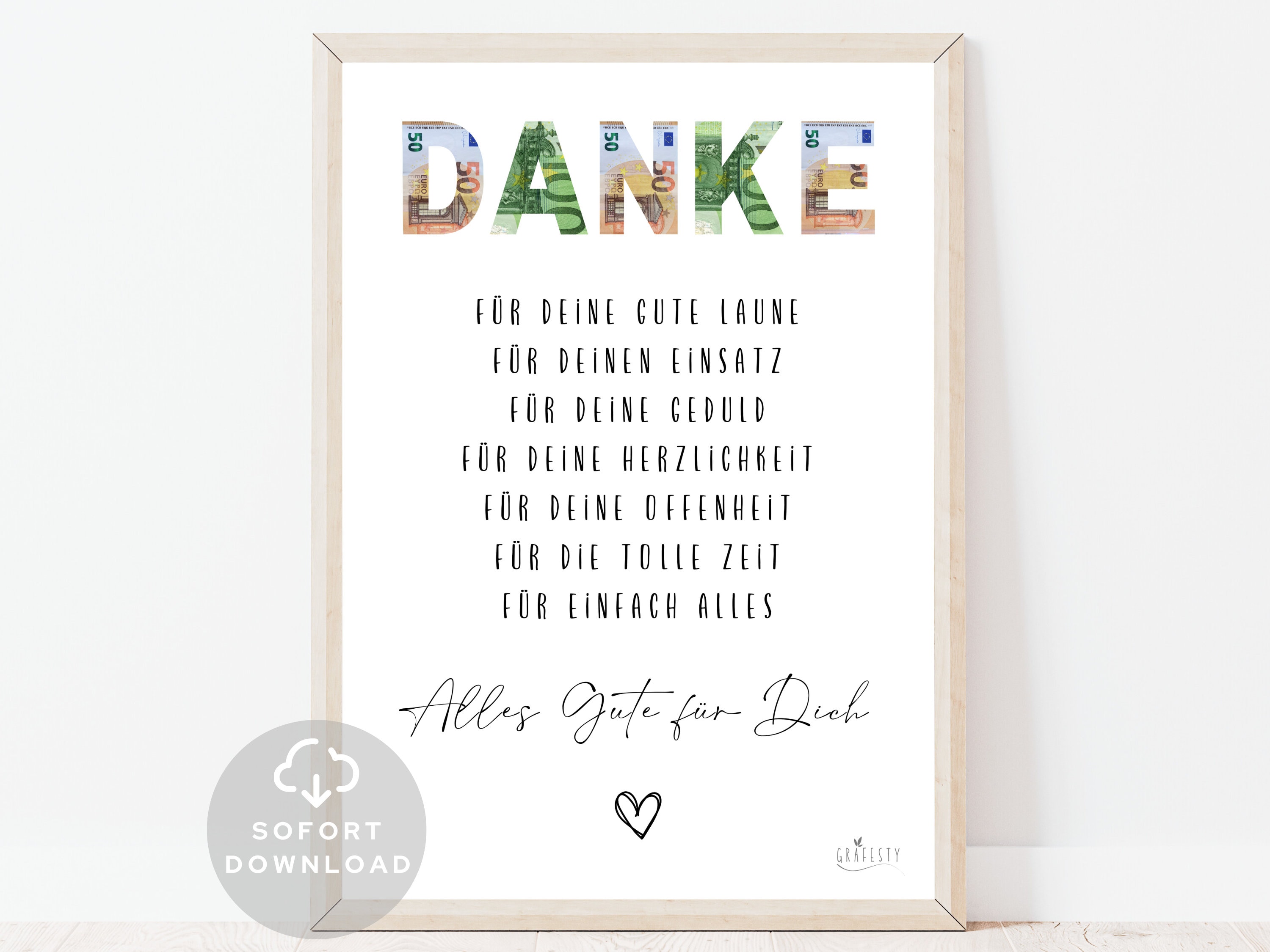 DANKE Geldgeschenk Abschied Kollege, Kollegin | Geldgeschenk Jobwechsel ...