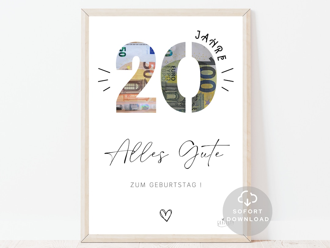 20 Geburtstag Geldgeschenk Geldverpackung Für Geburtstag Geschenk Mit ...