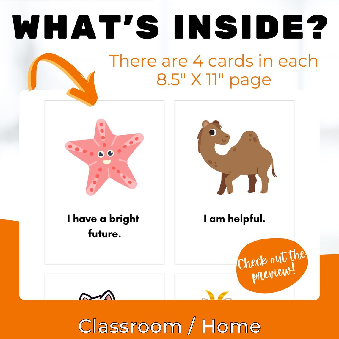 72 Printable Positive Affirmation Cards for Kids Motivational Posters ...