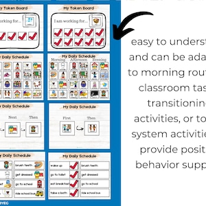 Autism Visual Schedule | First Then Board Checklists for Home School ...