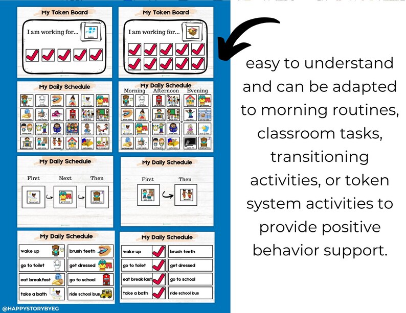 Autism Visual Schedule | First Then Board Checklists for Home School ...