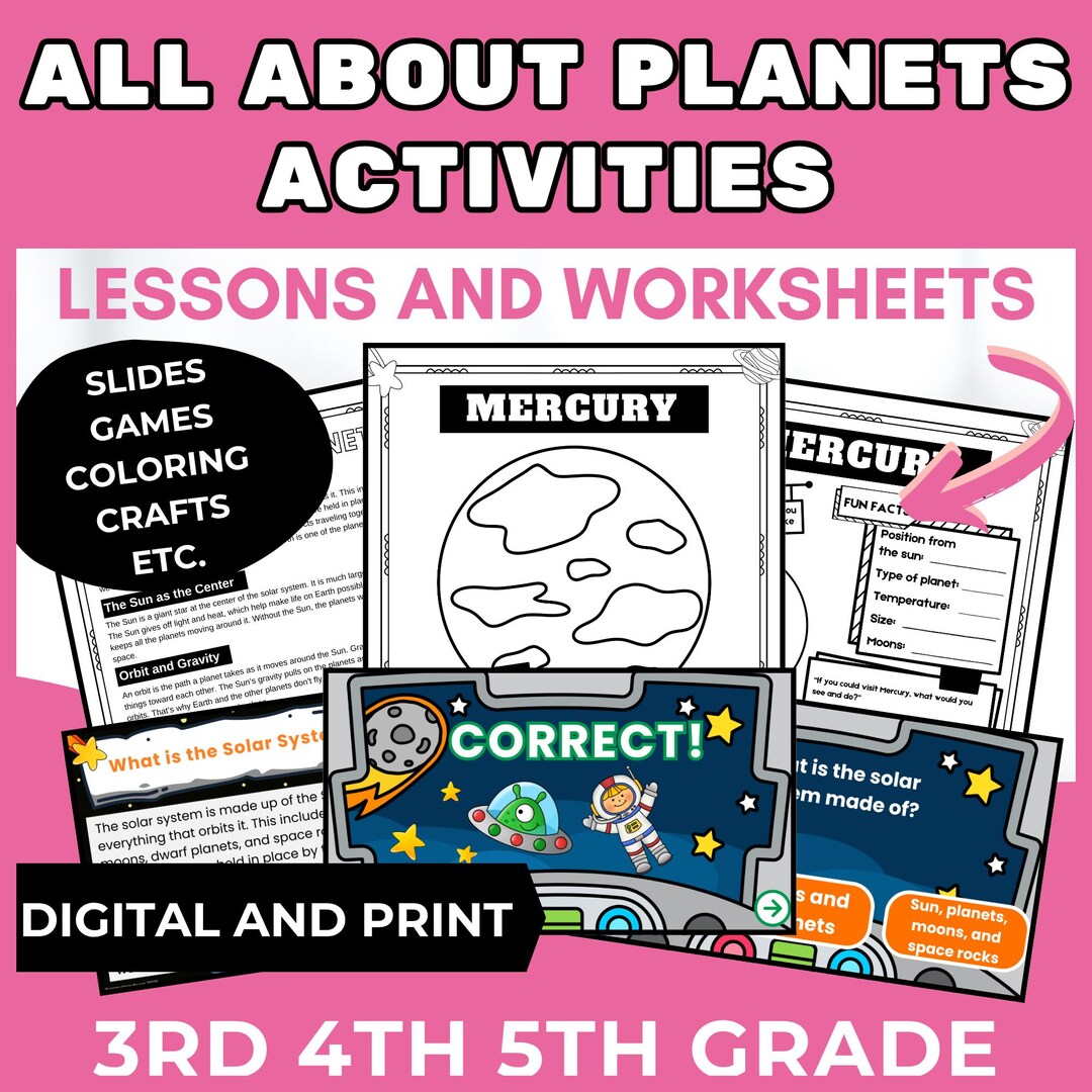 Planets Solar System Science Activity, Outer Space Theme Lessons ...