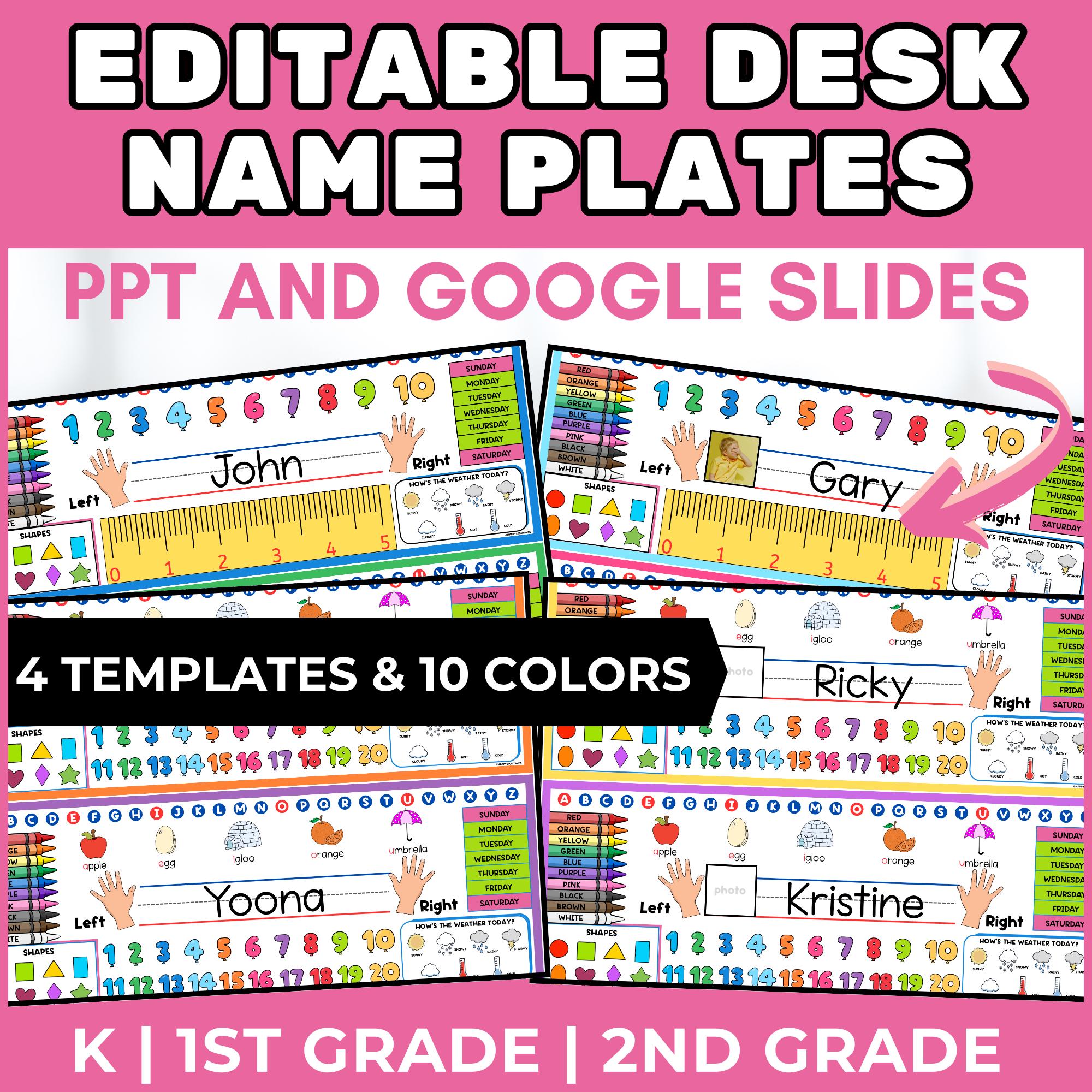 Editable Desk Name Plates for Students, Desk Name Labels for Classroom ...