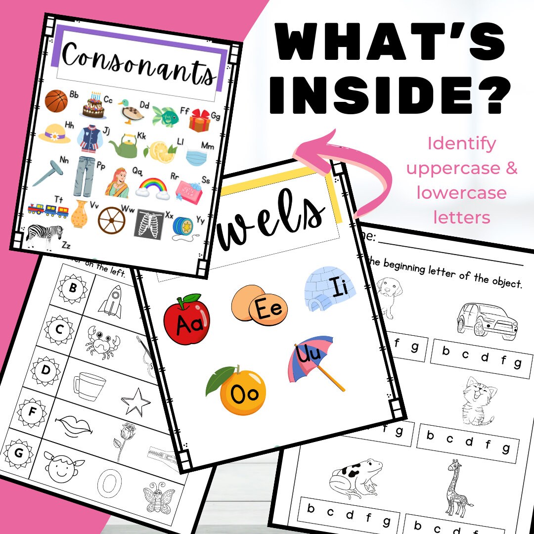 Busy Book Alphabet Worksheets Printable for Kids Beginning Sound ...