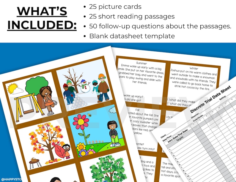 ABA Verbal Behavior Advanced Intraverbal Assessment Level 3 | READING ...