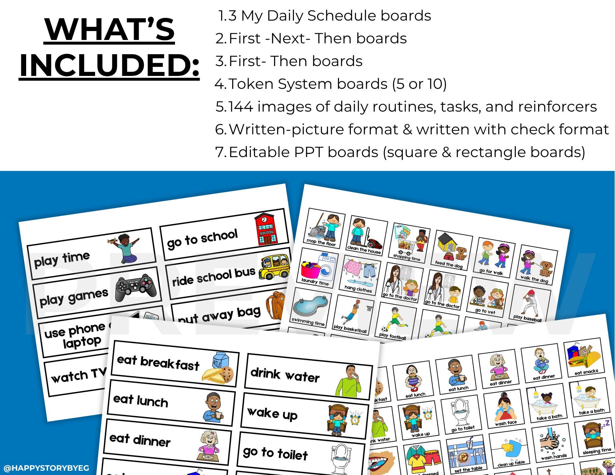 Autism Visual Schedule | First Then Board Checklists for Home School ...