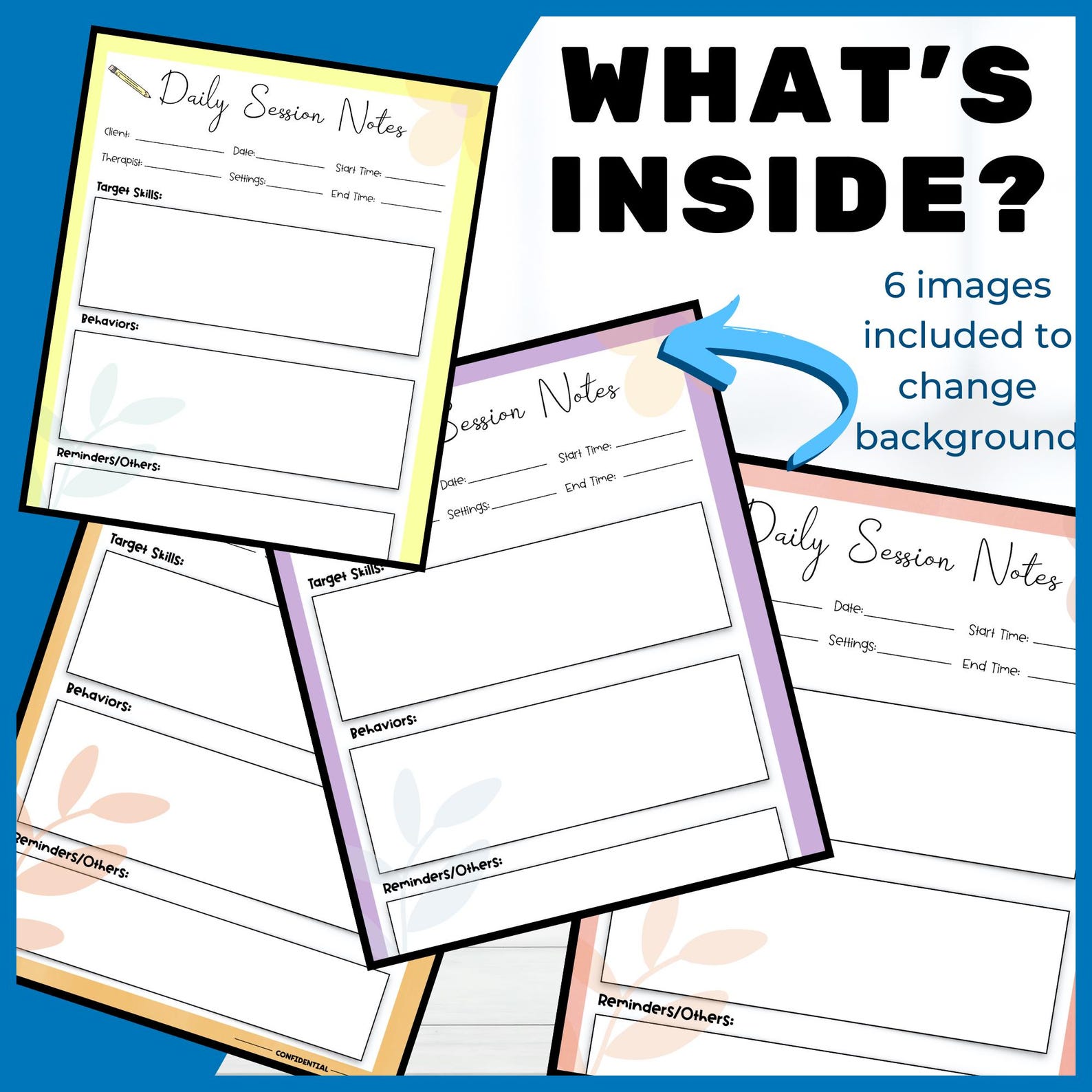 RBT Session Notes Form ABA Session Notes Behavior Therapy Session Notes ...