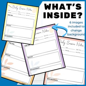 RBT Session Notes Form ABA Session Notes Behavior Therapy Session Notes ...