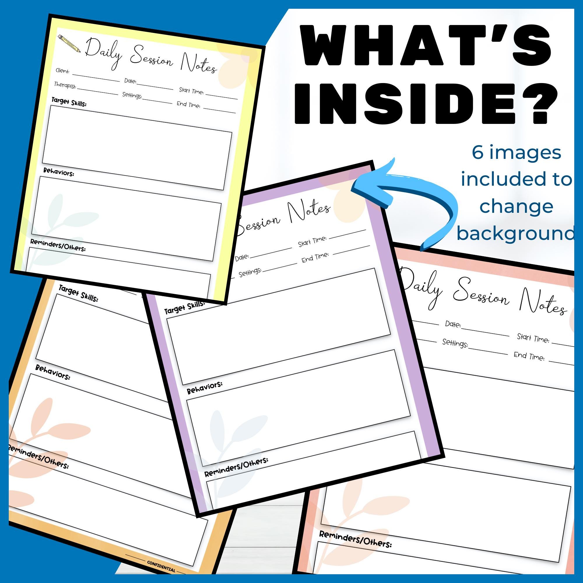 RBT Session Notes Form ABA Session Notes Behavior Therapy Session Notes ...