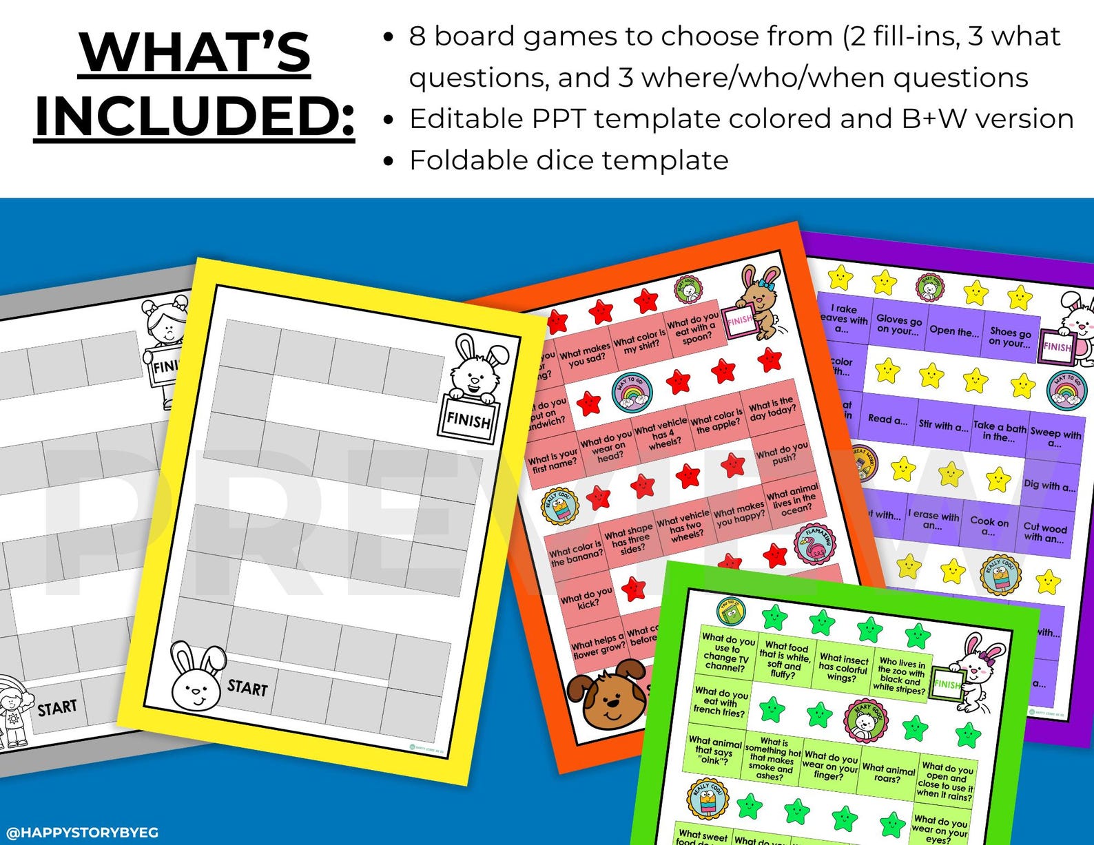 Intraverbal Board Games Printable ABA Materials for Special Education ...