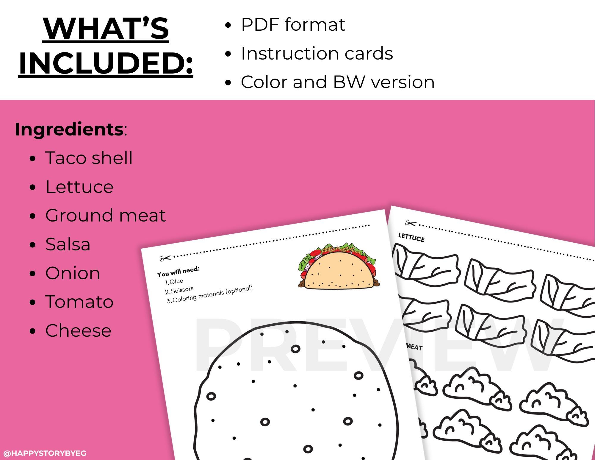 How to Make a Paper Taco Craft Art Activities Project to Learn About ...