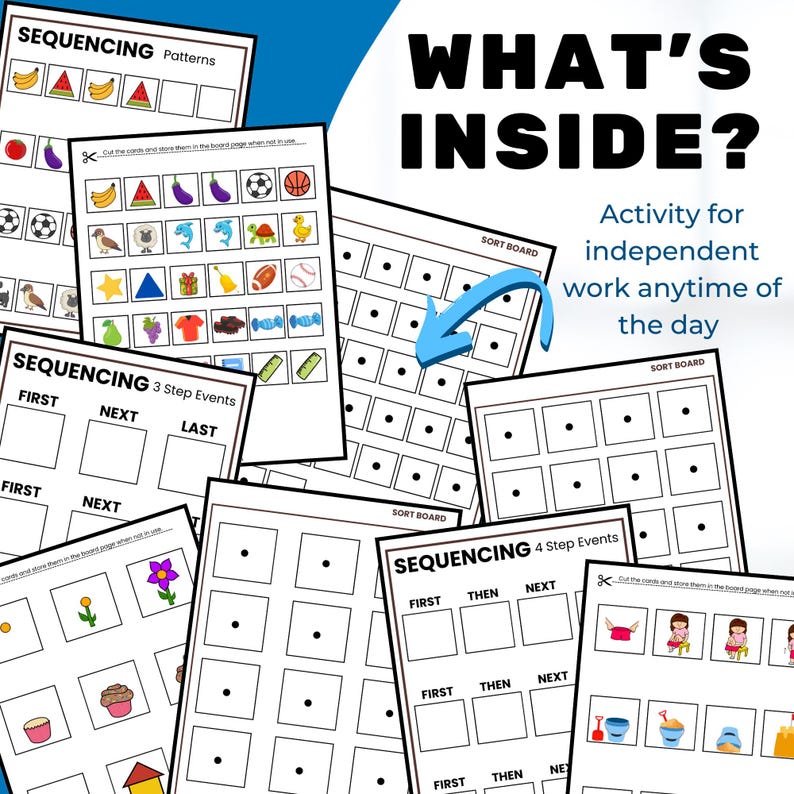 3 Steps and 4 Steps Pictures Sequence of Events and Sequencing Pattern ...