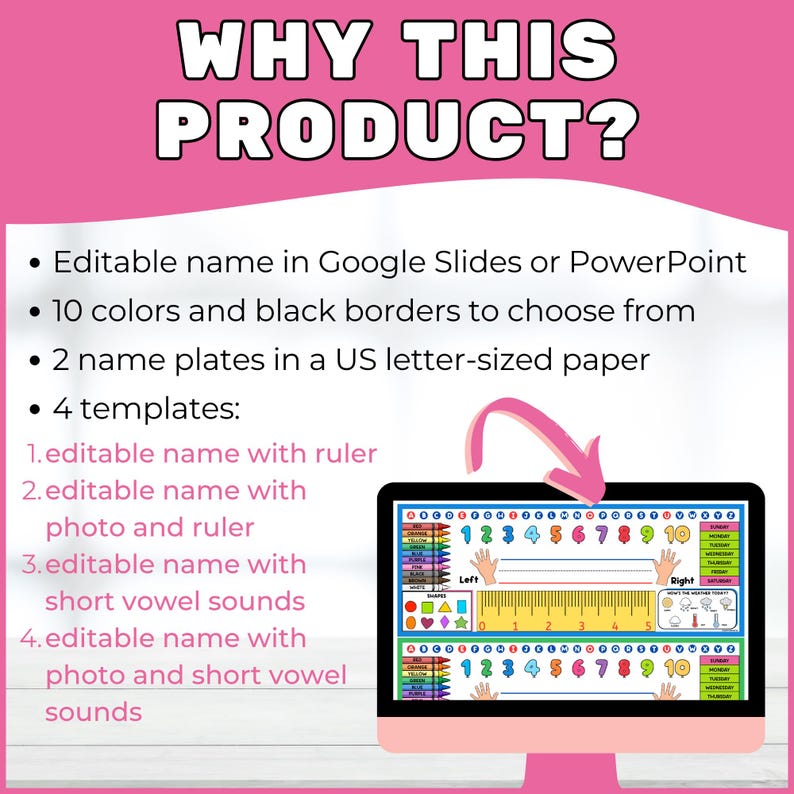 Editable Desk Name Plates for Students, Desk Name Labels for Classroom ...