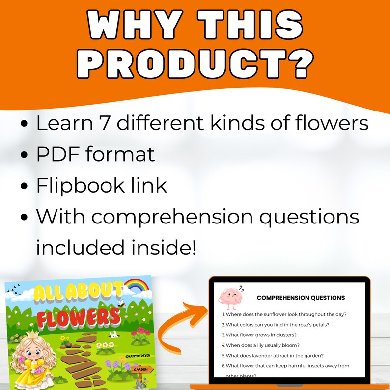 Learn All About Flowers Reading Comprehension Children Story Book Short ...