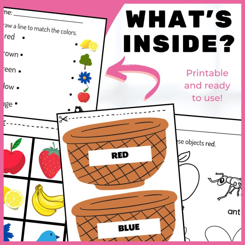 Identify Color Words | Color Worksheets | Preschool Color Activity ...