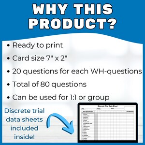 Verbal Behavior ABA 80 WH Questions Task Cards for Intraverbal and LR ...