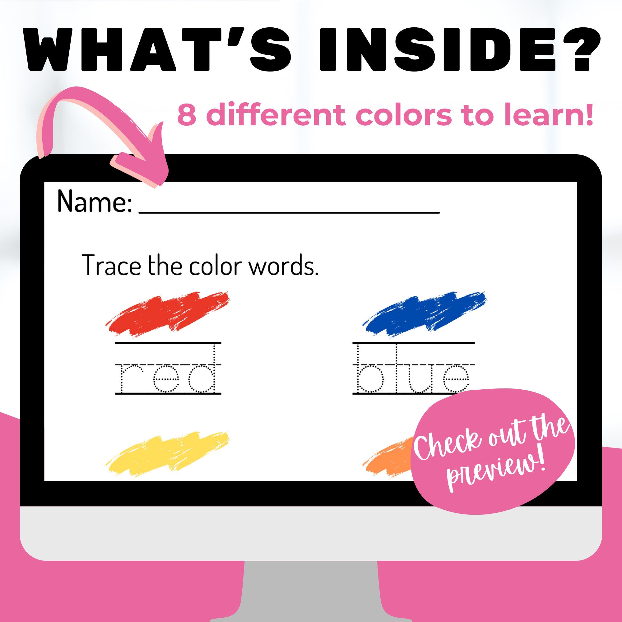 Identify Color Words | Color Worksheets | Preschool Color Activity ...