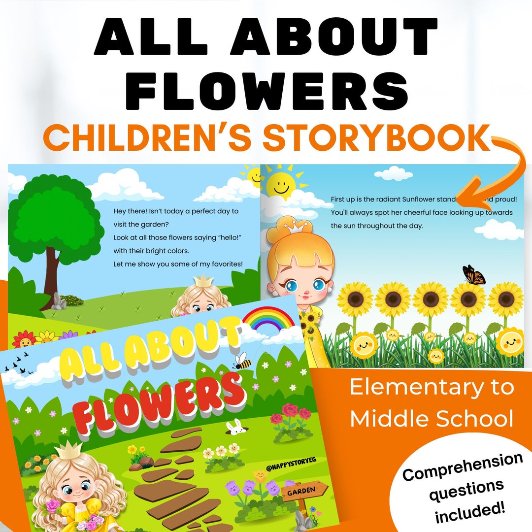 Learn All About Flowers Reading Comprehension Children Story Book Short ...
