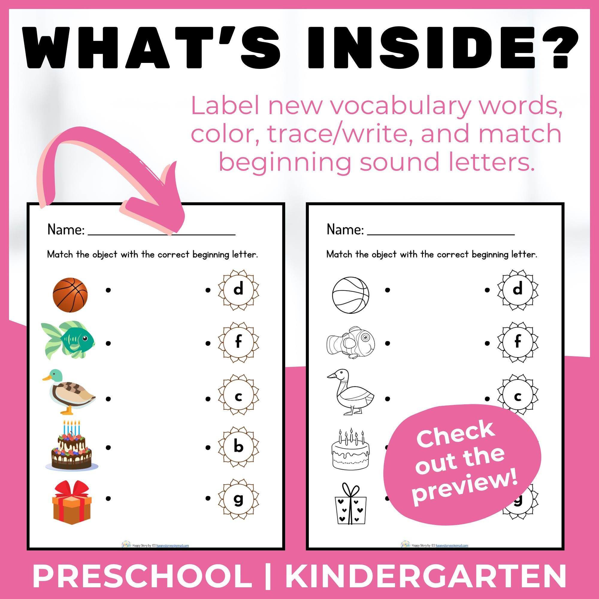 Busy Book Alphabet Worksheets Printable for Kids Beginning Sound ...