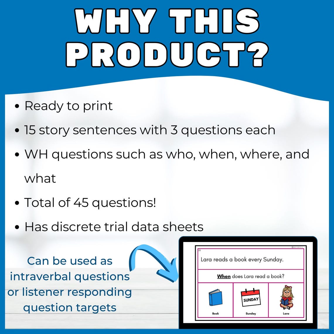 WH Questions Reading Comprehension 15 Sentences 45 Questions Who Where ...