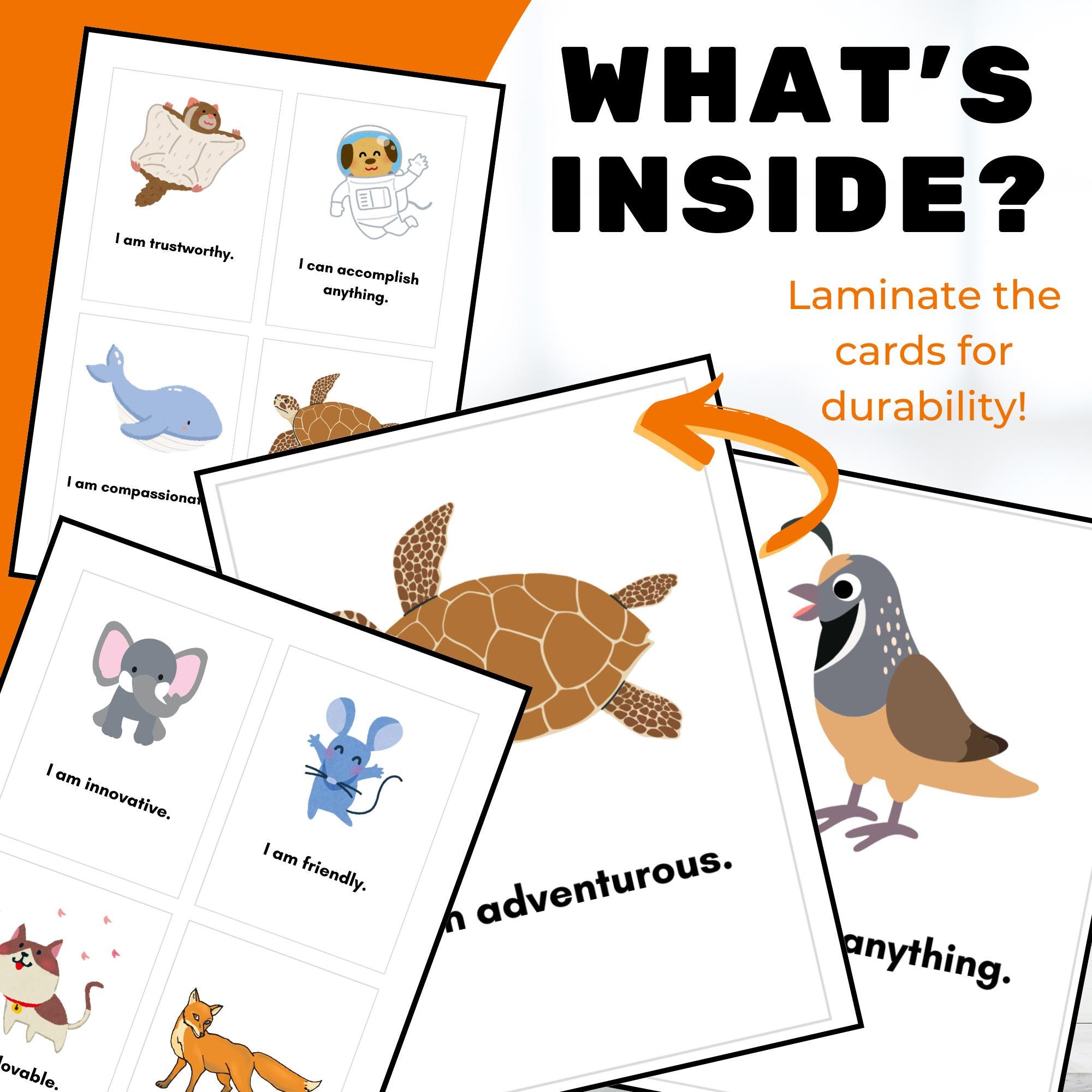 72 Printable Positive Affirmation Cards for Kids Motivational Posters ...