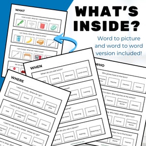 Verbal Behavior ABA 80 WH Questions Task Cards for Intraverbal and LR ...