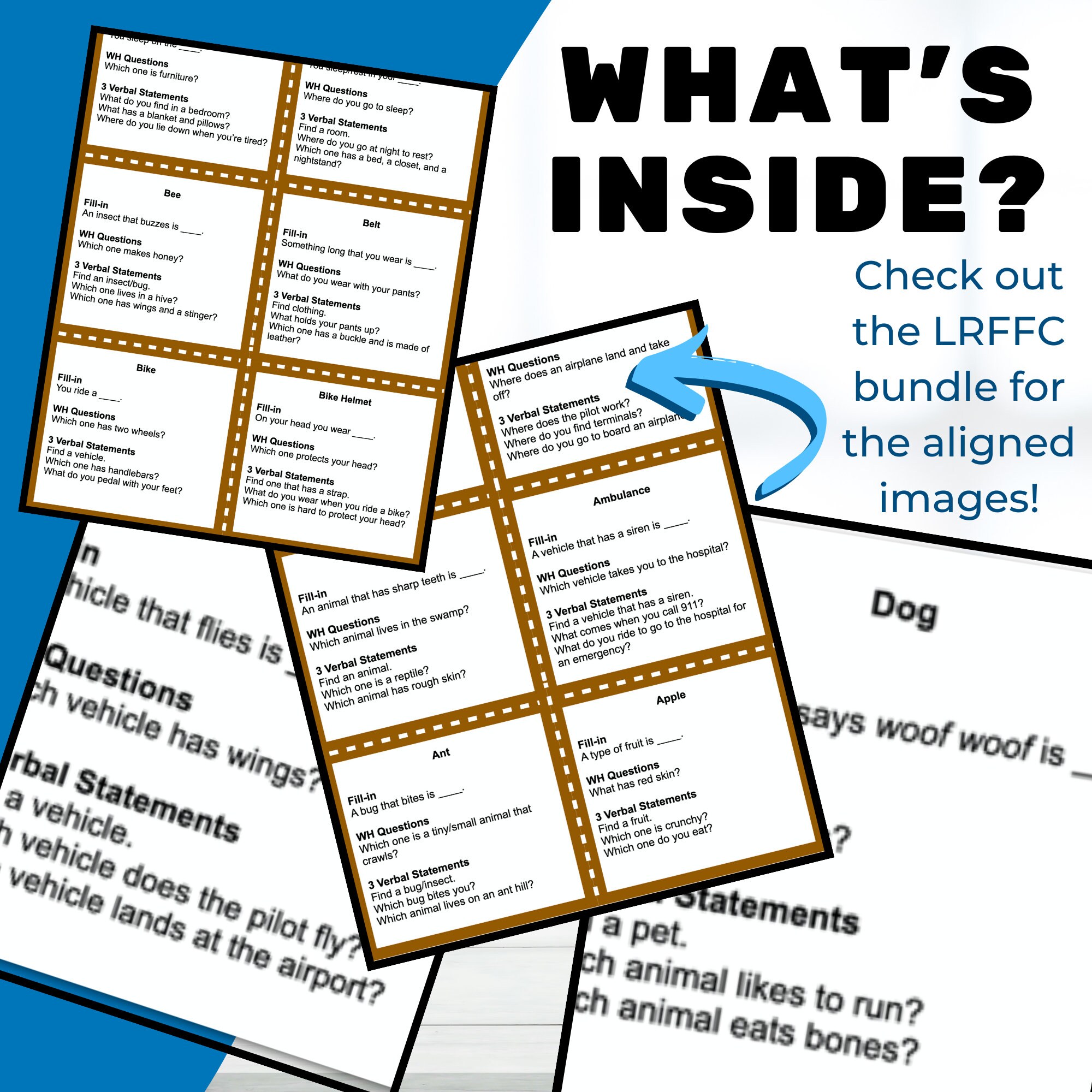 LRFFC Fill-ins WH Questions 3 Verbal Statements Verbal Behavior Aba ...