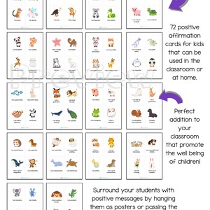 72 Printable Positive Affirmation Cards for Kids Motivational Posters ...