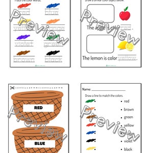 Identify Color Words | Color Worksheets | Preschool Color Activity ...