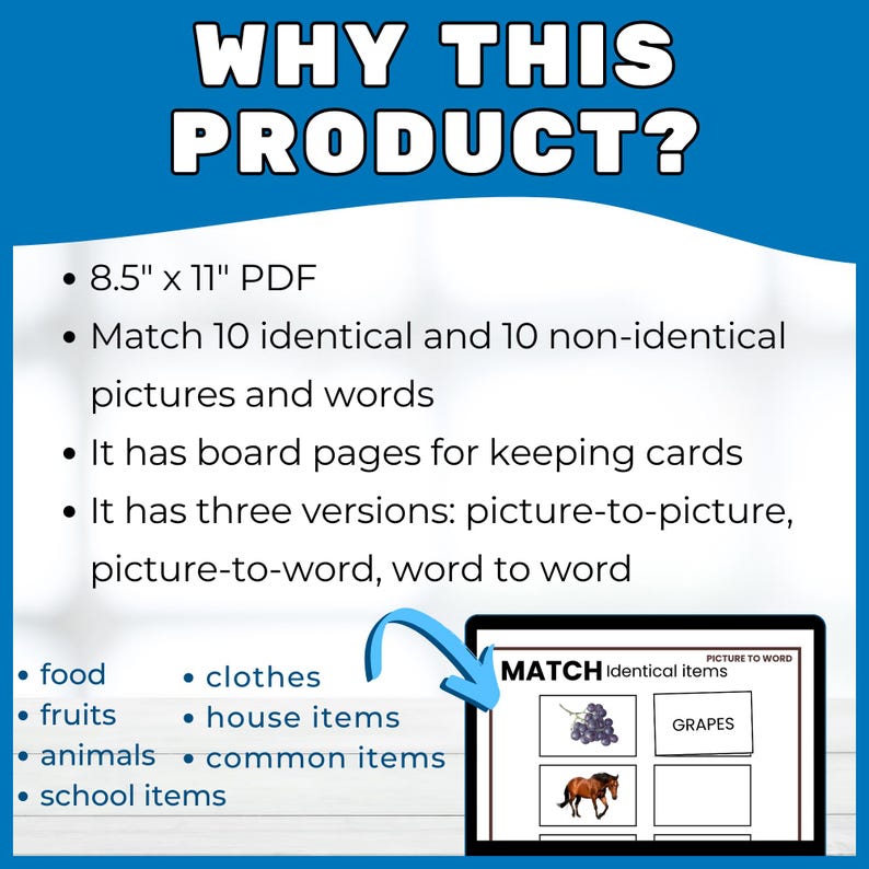 Matching Identical, Non-identical Items Worksheet Book for Autism ABA ...
