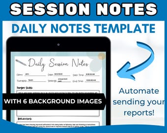 Daily Session Notes **editable Template** - Etsy