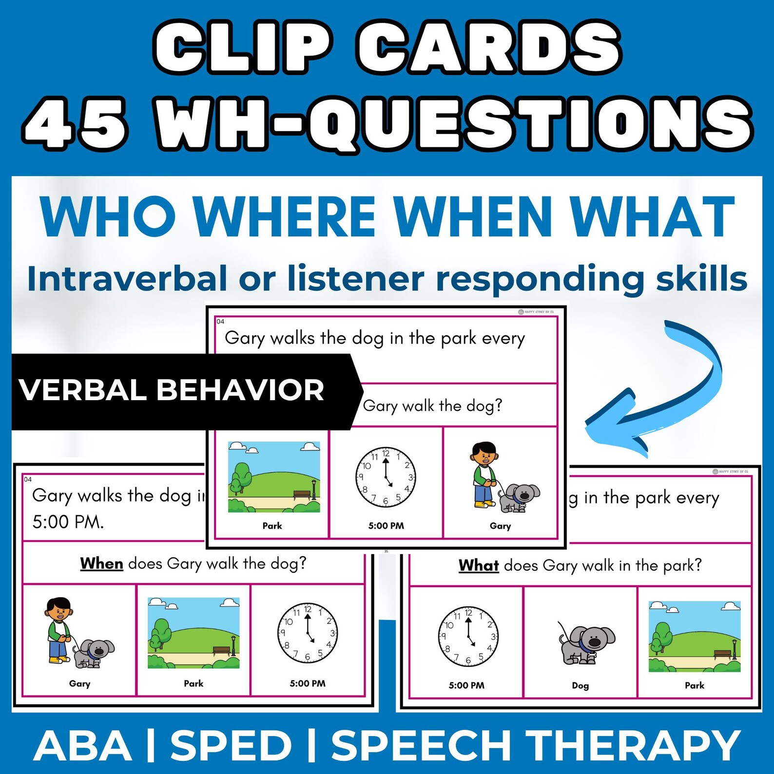 WH Questions Reading Comprehension 15 Sentences 45 Questions Who Where ...