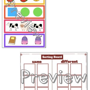 Printable Same or Different Activity Worksheets Activities for Special ...