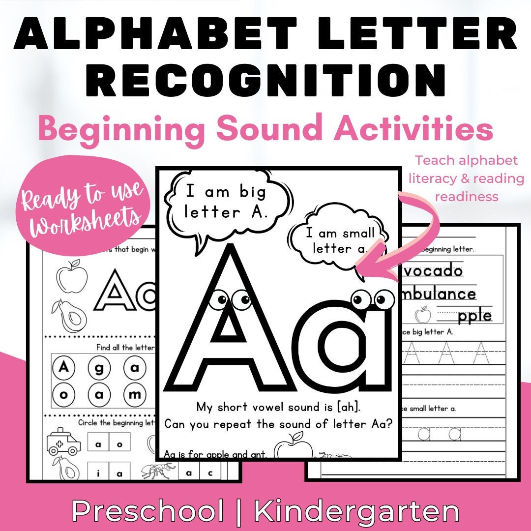 Busy Book Alphabet Worksheets Printable for Kids Beginning Sound ...