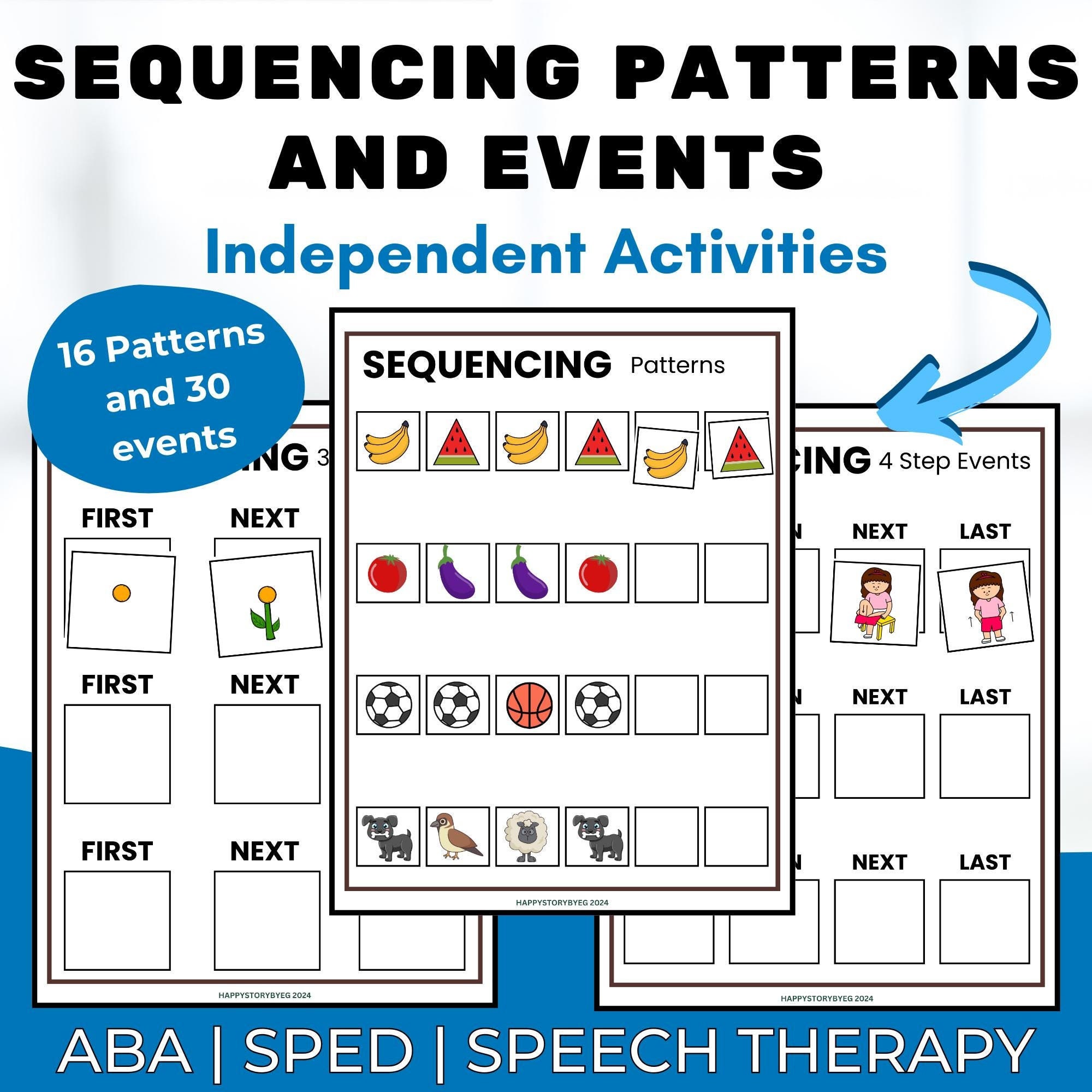 3 Steps and 4 Steps Pictures Sequence of Events and Sequencing Pattern ...