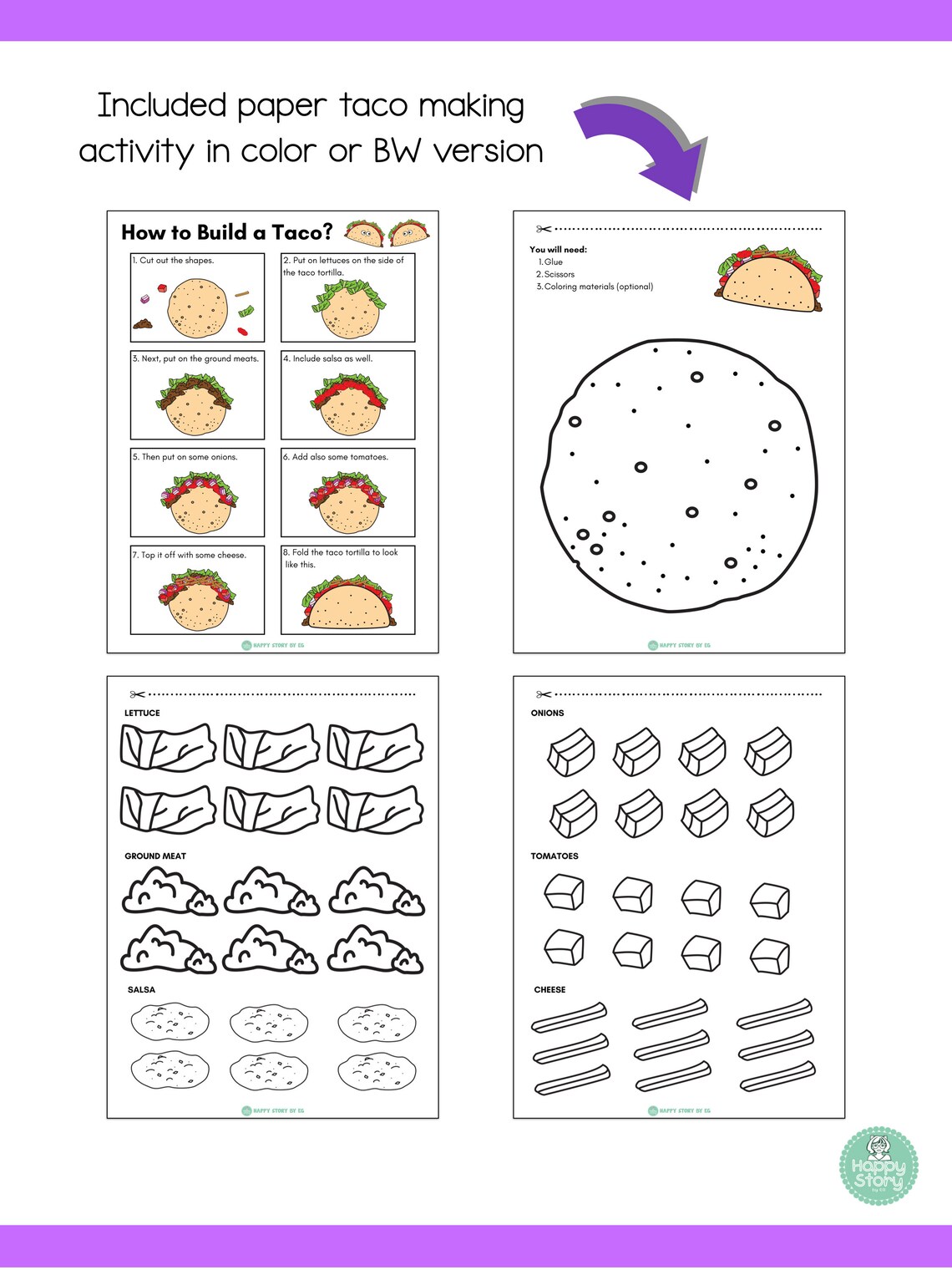 How to Make a Paper Taco Craft Art Activities Project to Learn About ...