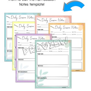 RBT Session Notes Form ABA Session Notes Behavior Therapy Session Notes ...