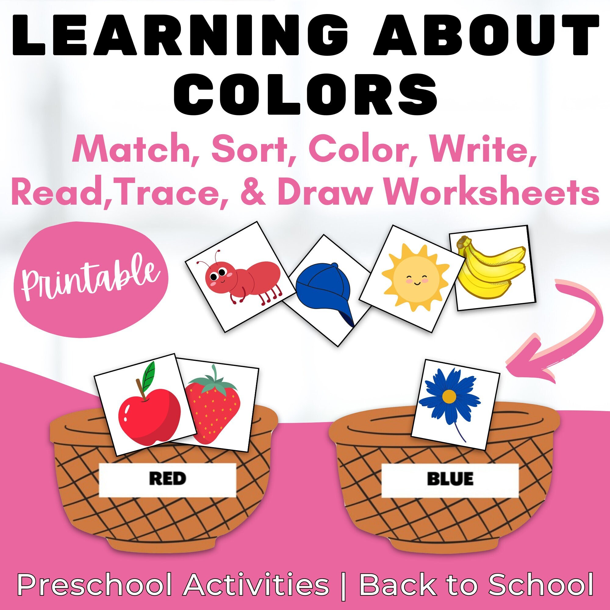 Identify Color Words | Color Worksheets | Preschool Color Activity ...