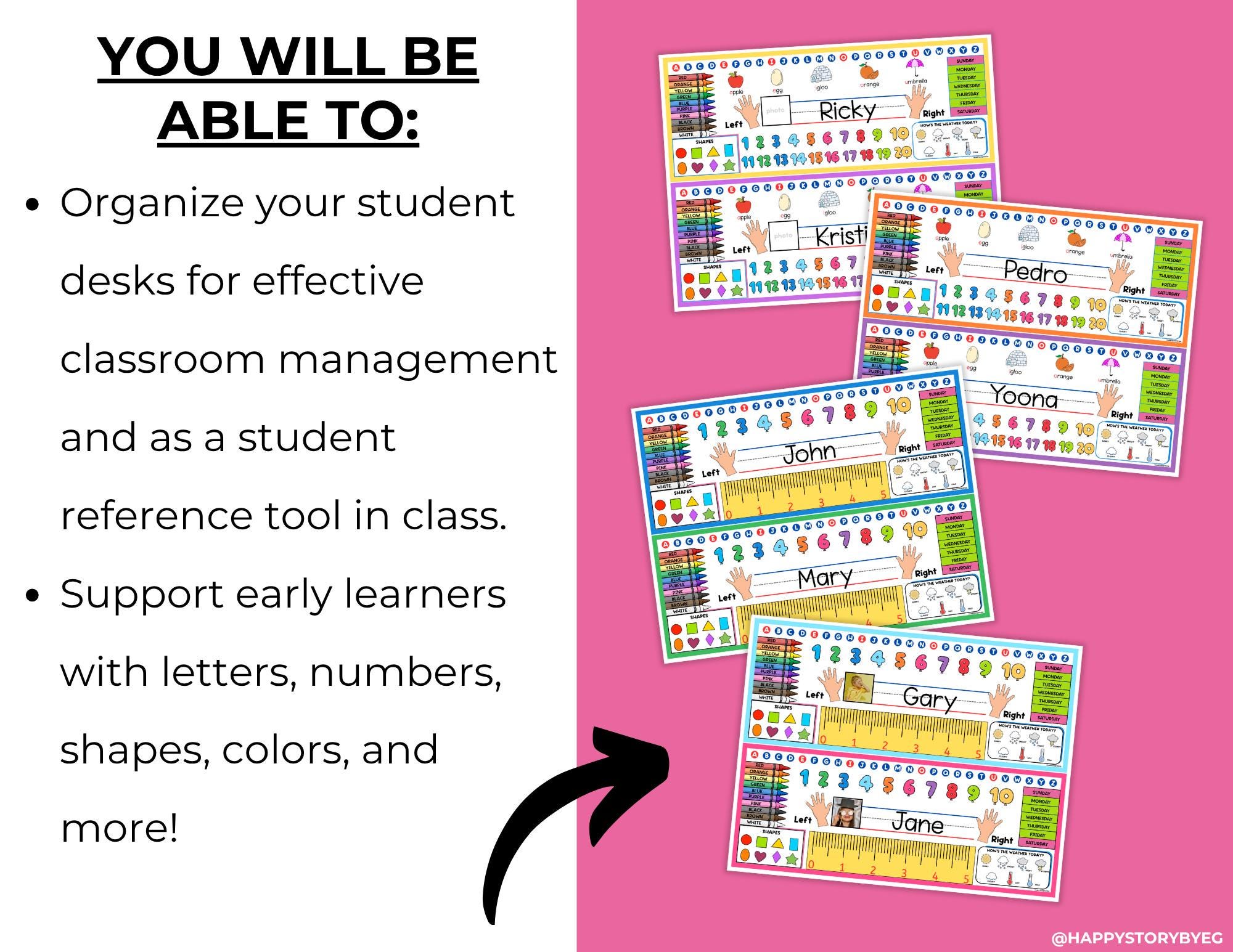 Editable Desk Name Plates for Students, Desk Name Labels for Classroom ...