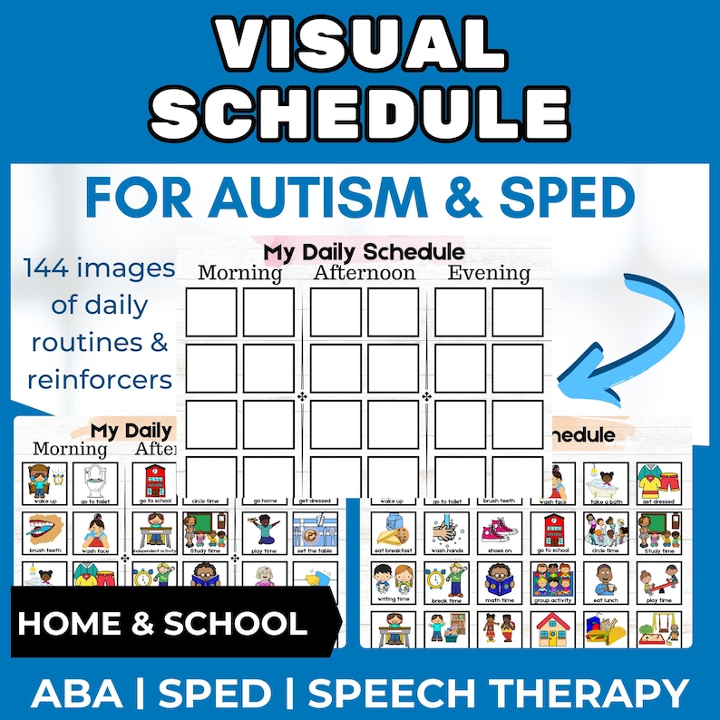 Autism Visual Schedule | First Then Board Checklists for Home School ...