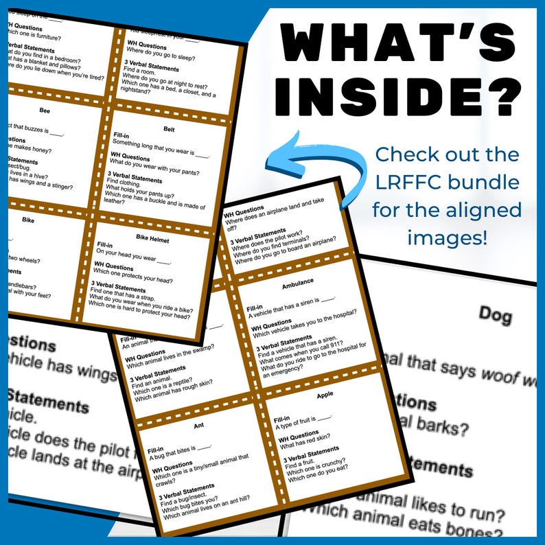 LRFFC Fill-ins WH Questions 3 Verbal Statements Verbal Behavior Aba ...