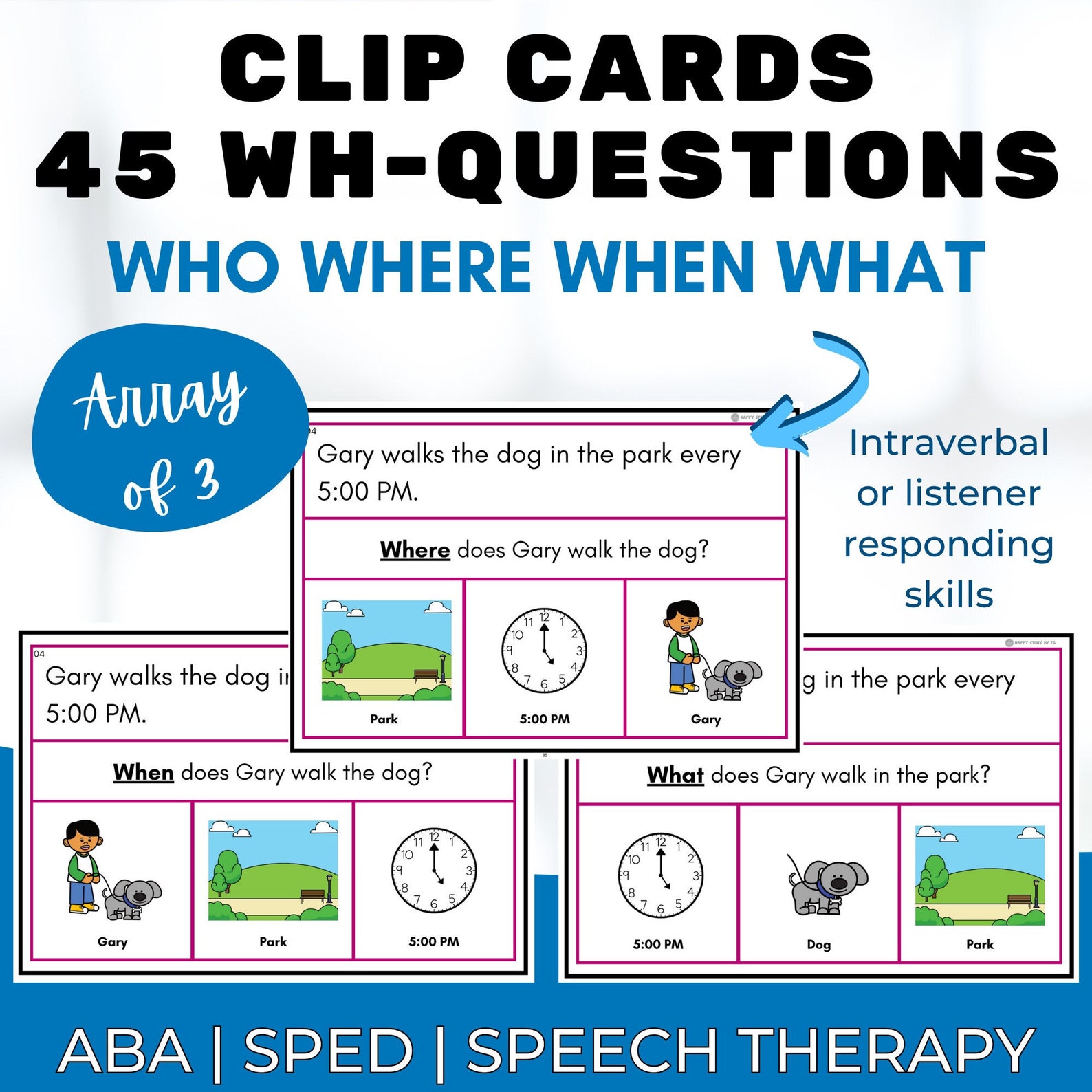 WH Questions Reading Comprehension 15 Sentences 45 Questions Who Where ...