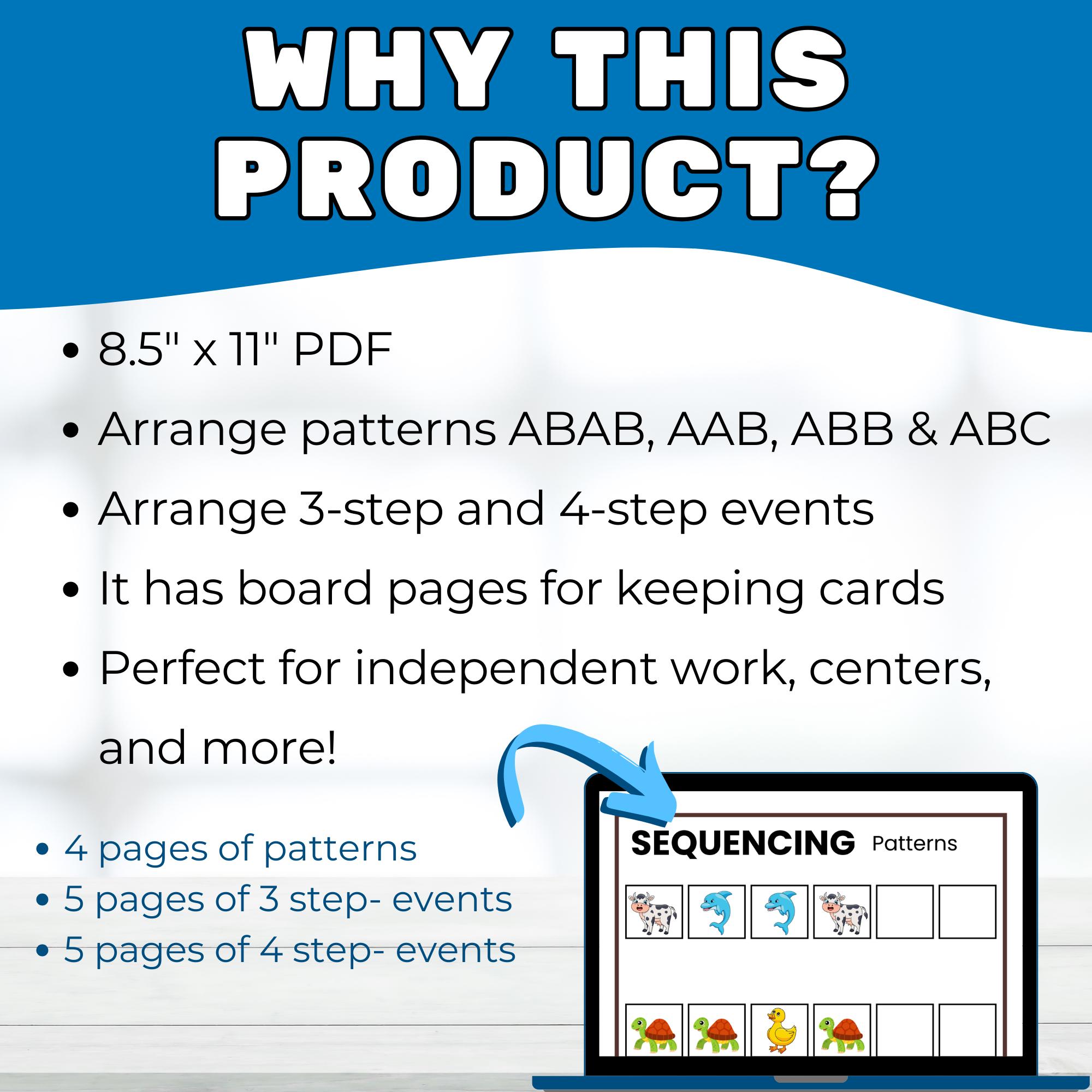 3 Steps and 4 Steps Pictures Sequence of Events and Sequencing Pattern ...