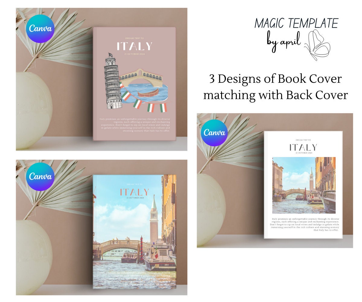 ITALY Travel Album Canva Template | Custom Photo Album | Photo Albums ...