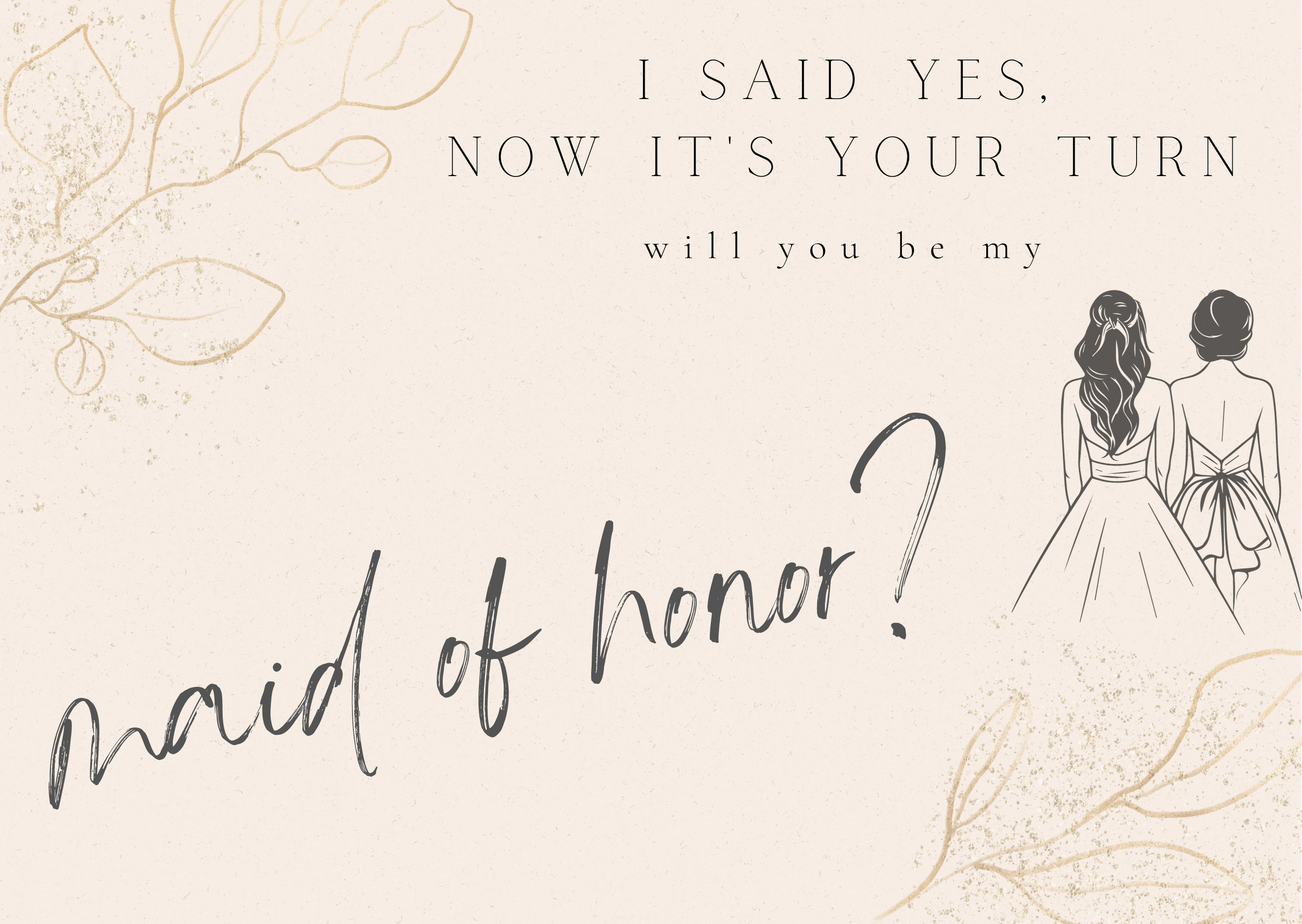 Elegant Maid of Honor Invitation Card - Bridesmaid Proposal - Matron of ...